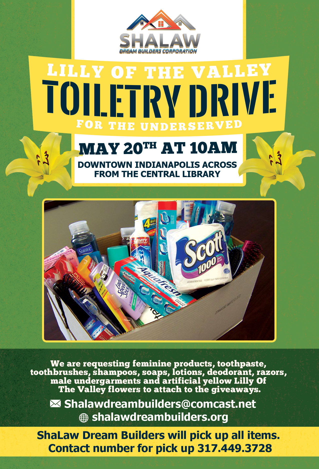 Lilly Of The Valley Toiletry Drive – ShaLaw Dream Builders