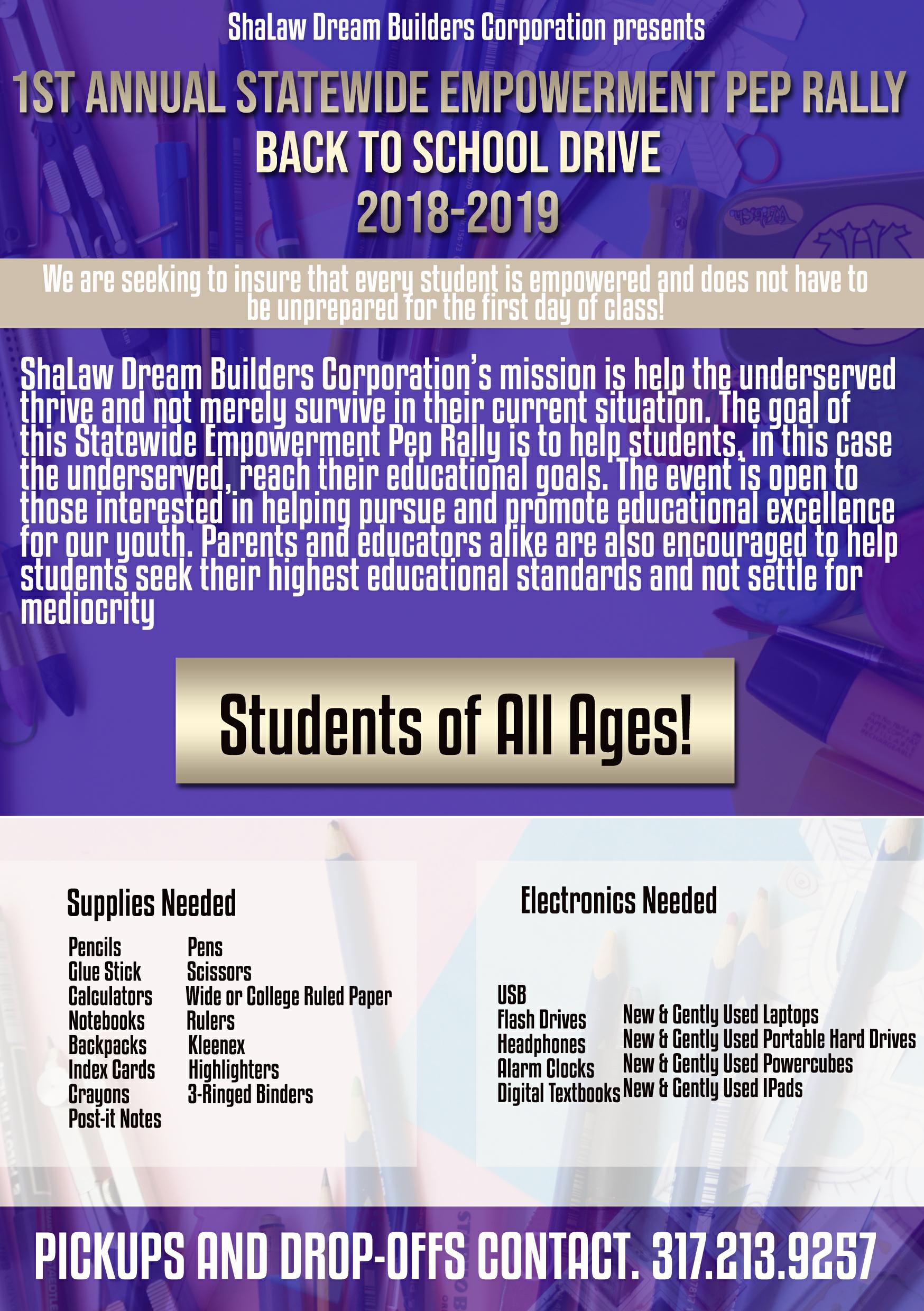 Statewide Empowerment Pep Rally – ShaLaw Dream Builders